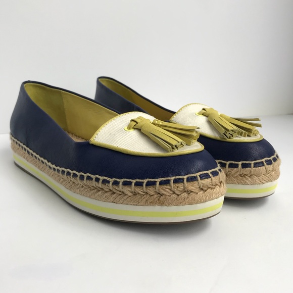 Coach | Shoes | Coach Navy And Yellow Espadrilles | Poshmark